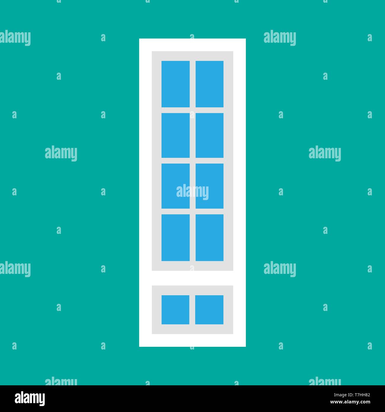 Window glass front view architecture vector concept. Interior cartoon ...