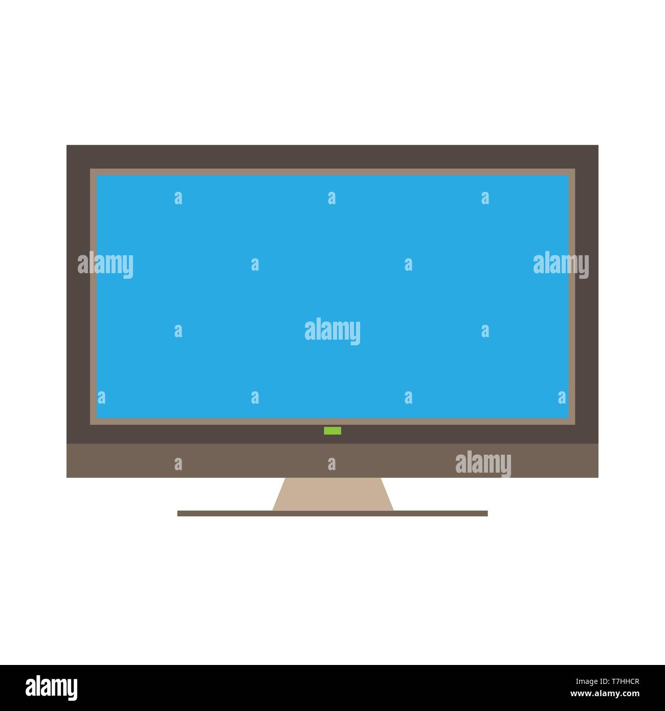 Plasma TV equipment electronic entertainment vector icon front view ...