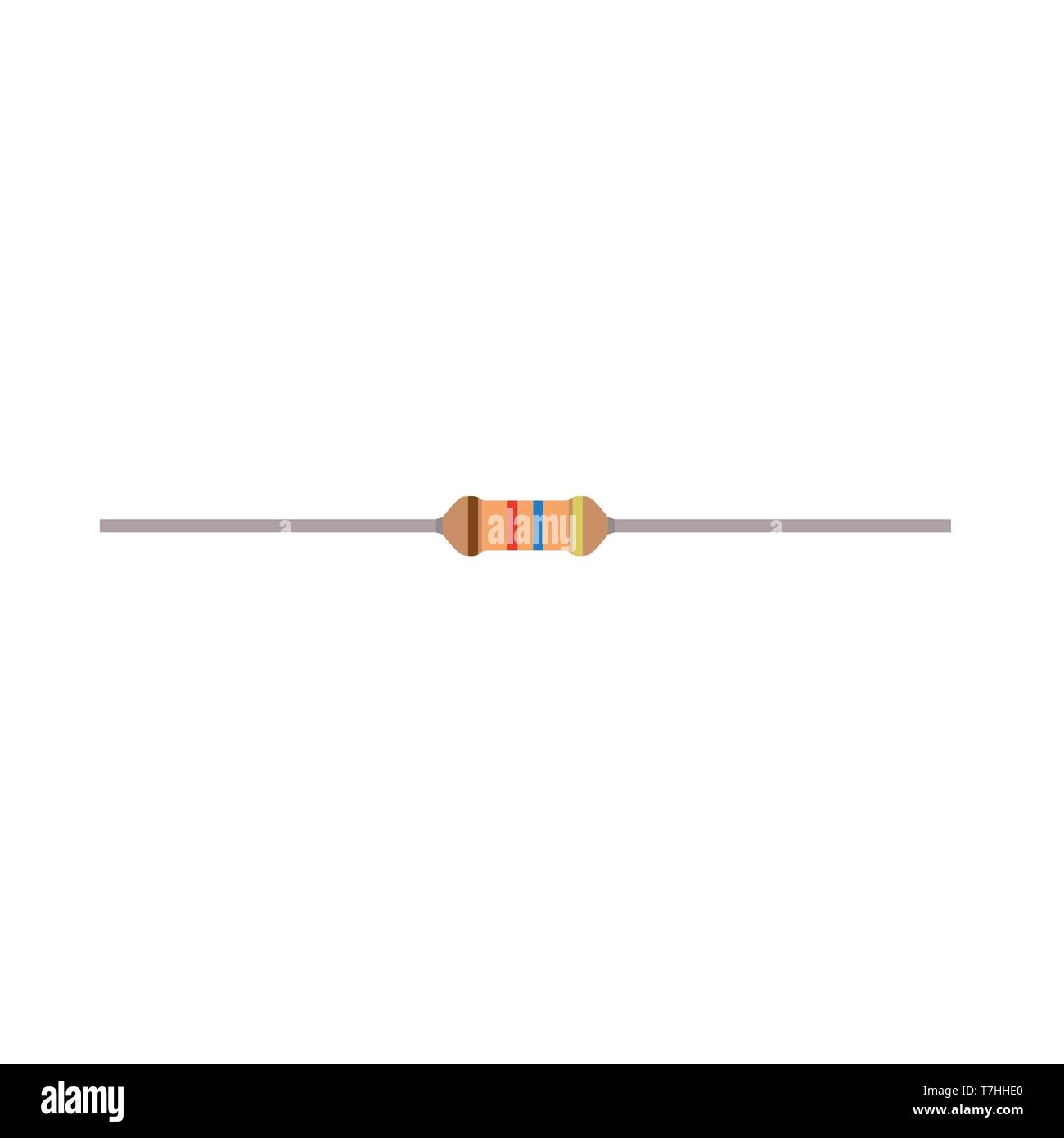 Resistor small flat vector parts components electronic circuit ...
