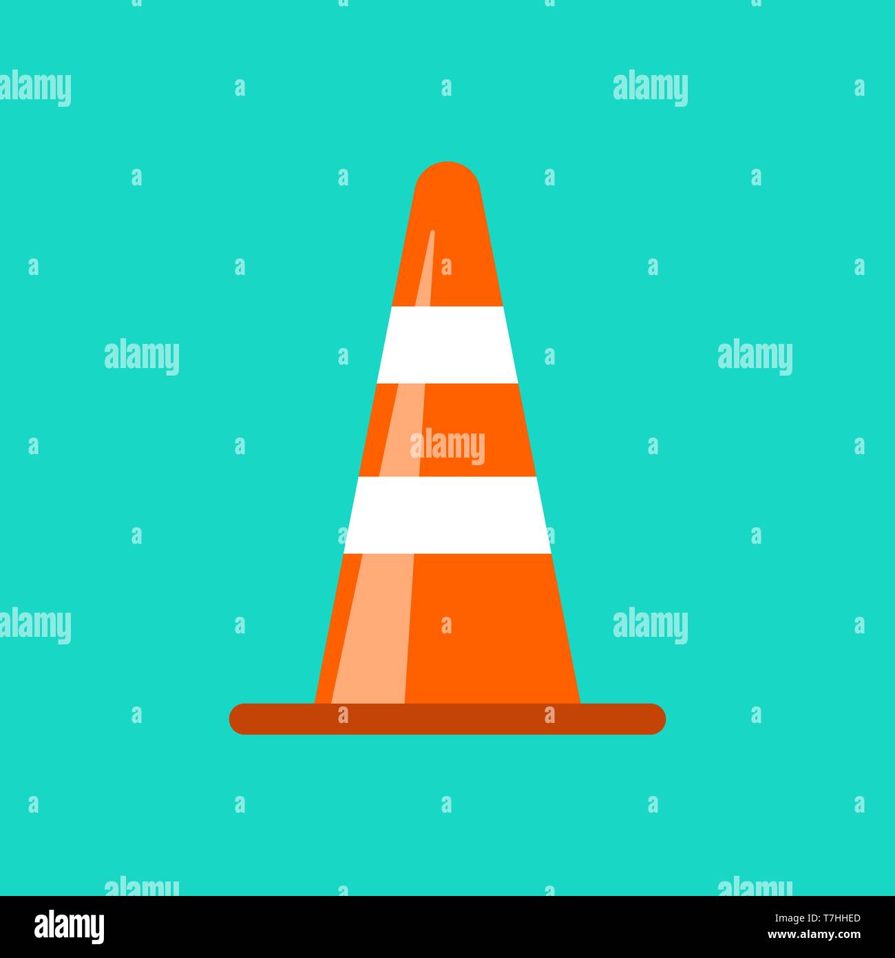 Traffic cone danger attention transportation boundary red control ...