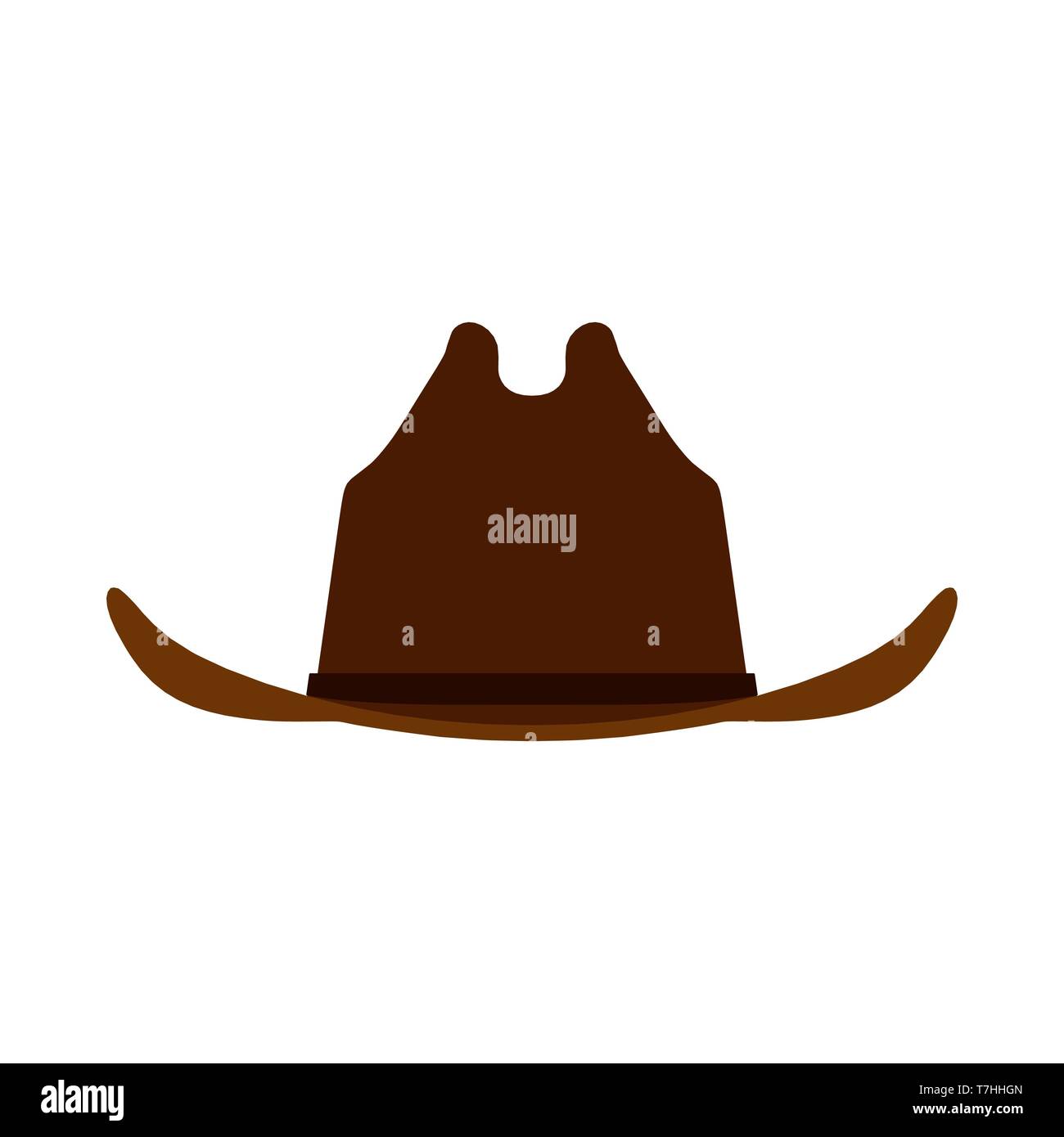 Cowboy hat brown front view icon. Person male traditional farmer ...