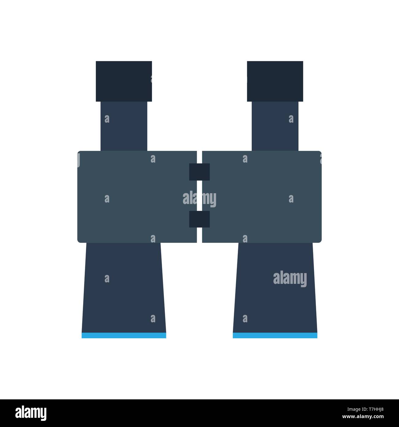 Binocular top view equipment optical sign tool object. Vector icon ...