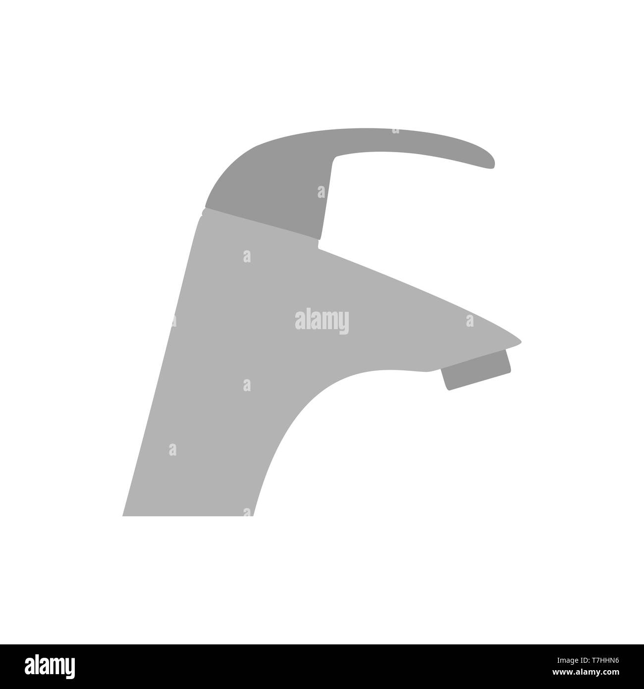 Faucet side view symbol equipment water tap vector icon. Household blue ...