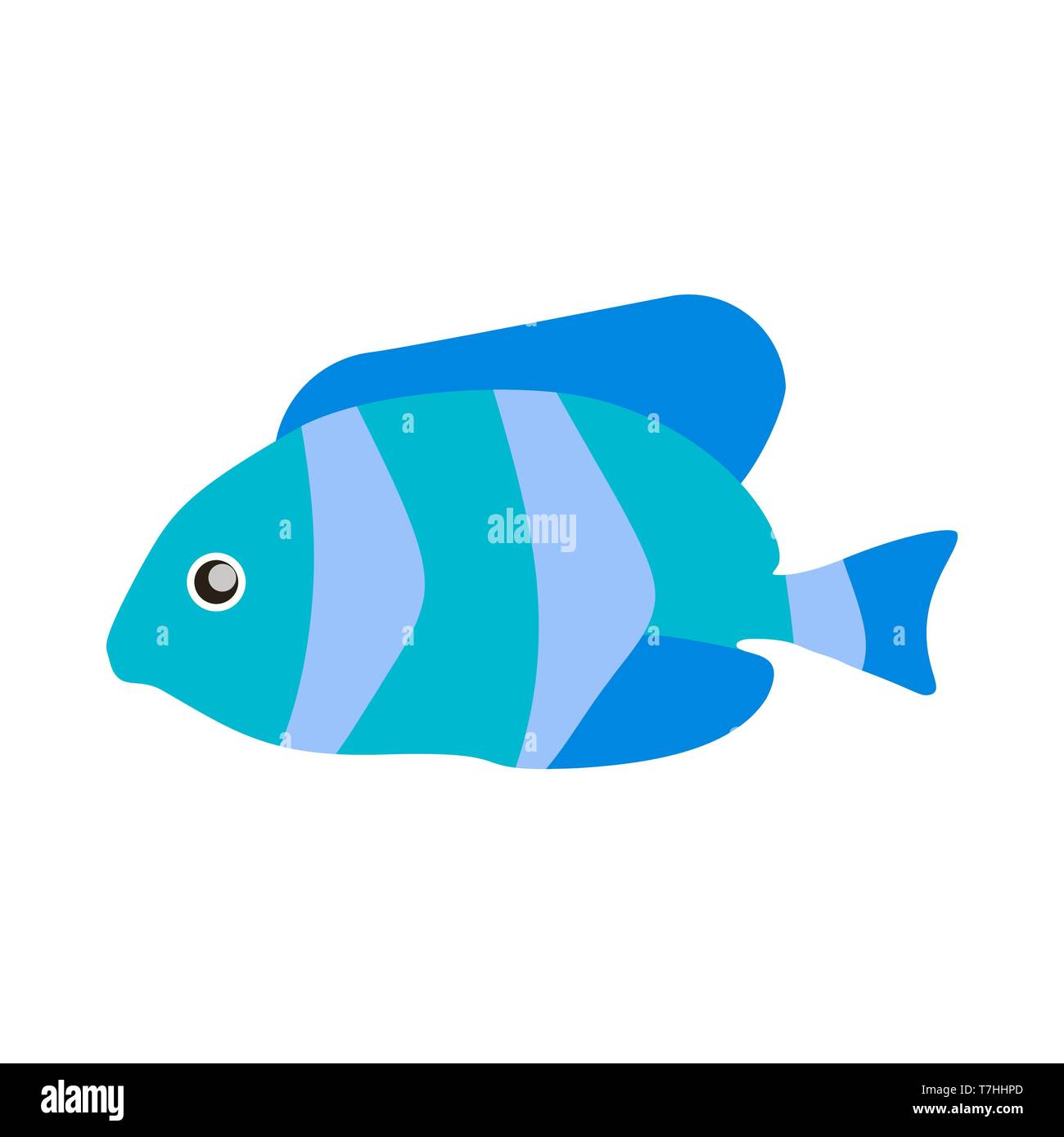 Fish aquatic vector icon sea wildlife symbol. Colorful illustration ...