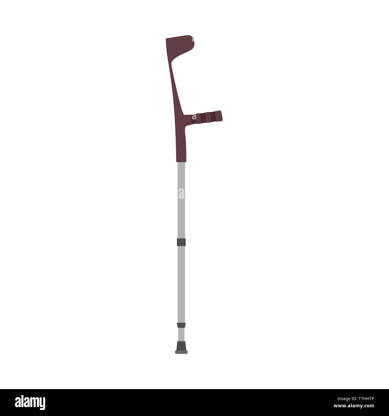 Medical walking crutch side view health equipment vector icon. Hospital ...