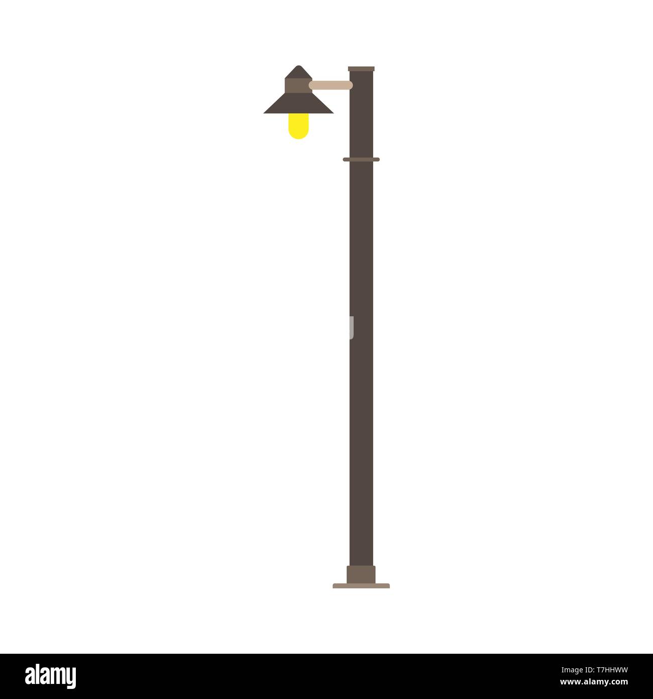 Street yellow light lamp city vector illumination post. Urban old ...