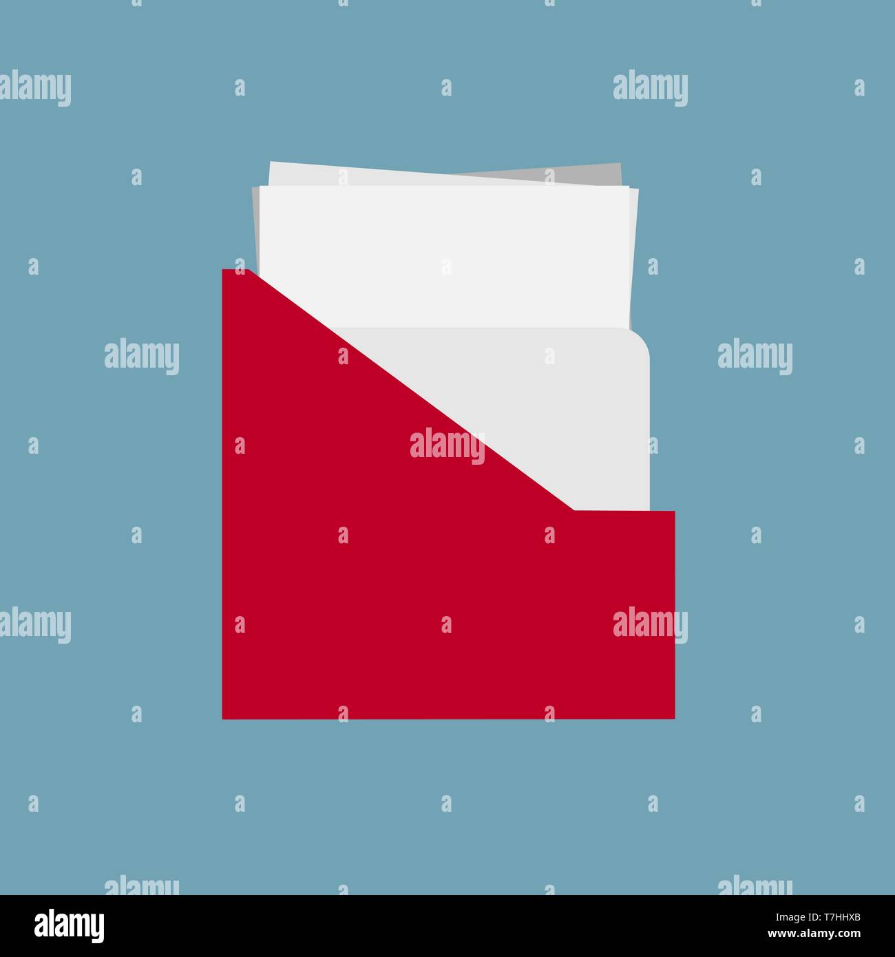 File holder binder design vector flat icon. Archive sheet stationary ...