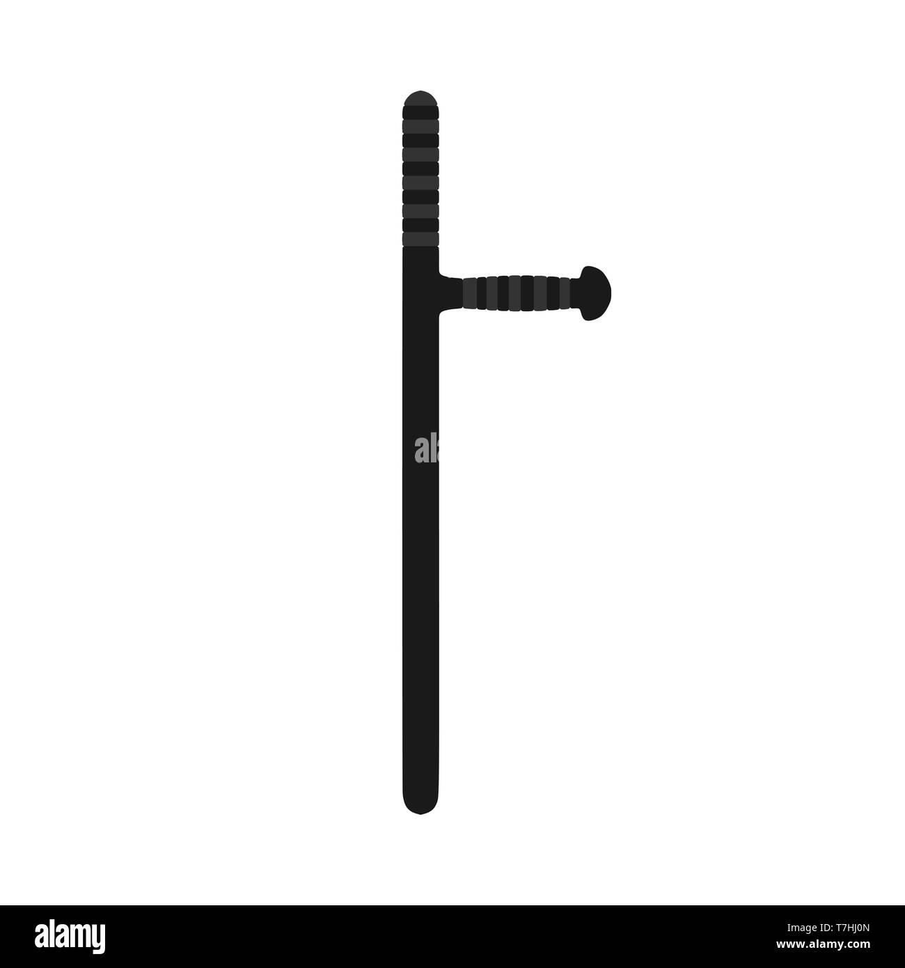 Police baton black sign vector icon. Enforcement military weapon secure ...