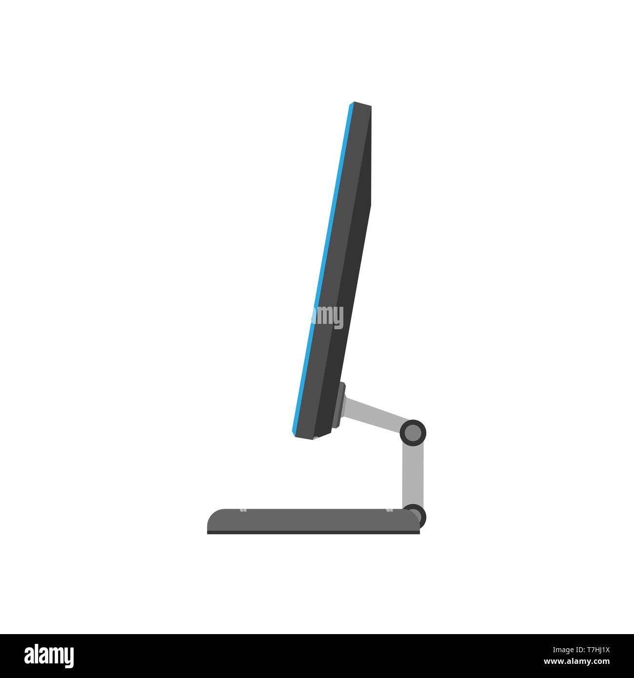 Monitor side view screen computer equipment vector icon. Electronic ...