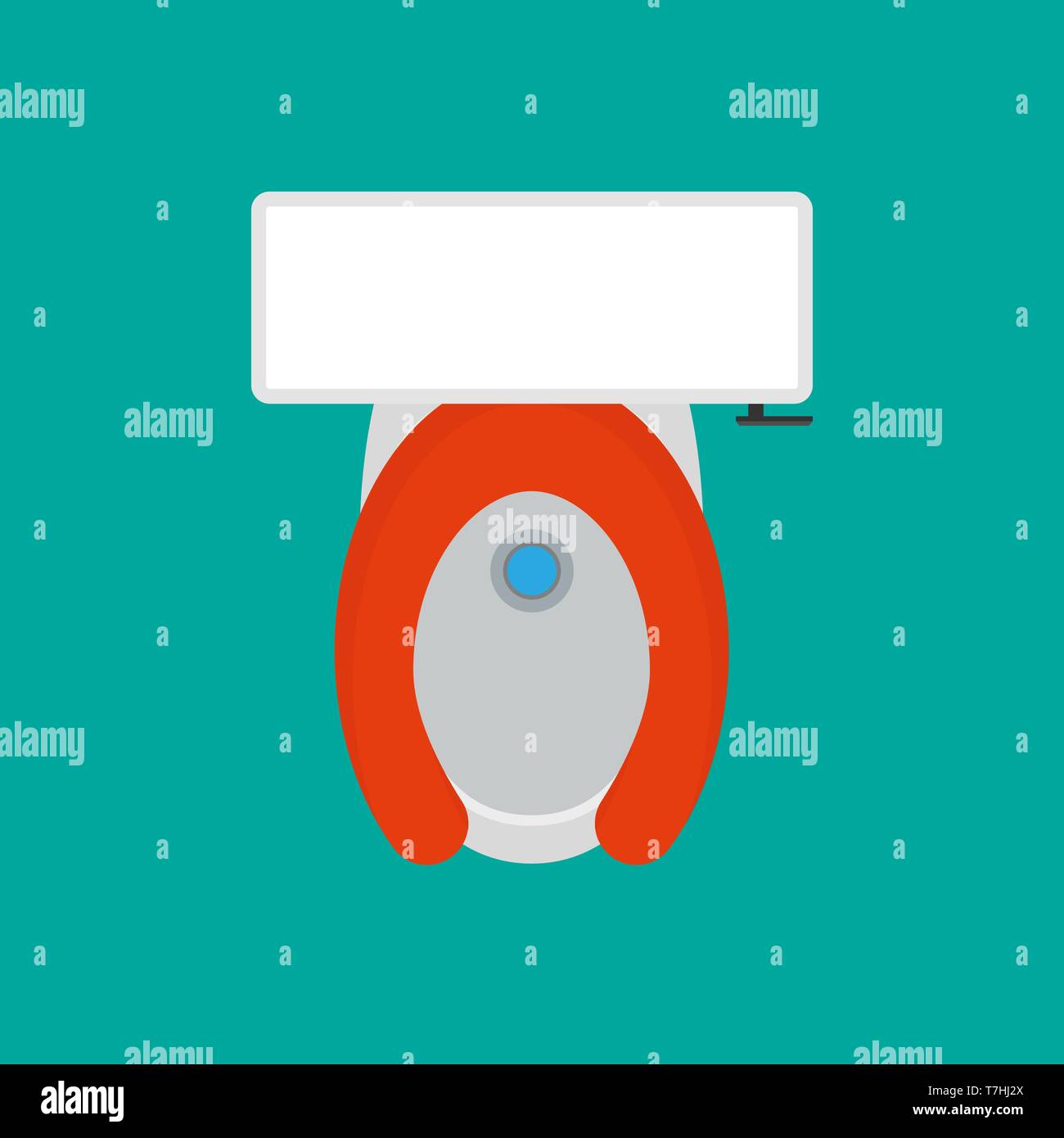 Toilet top view vector icon bathroom interior. WC domestic house ...