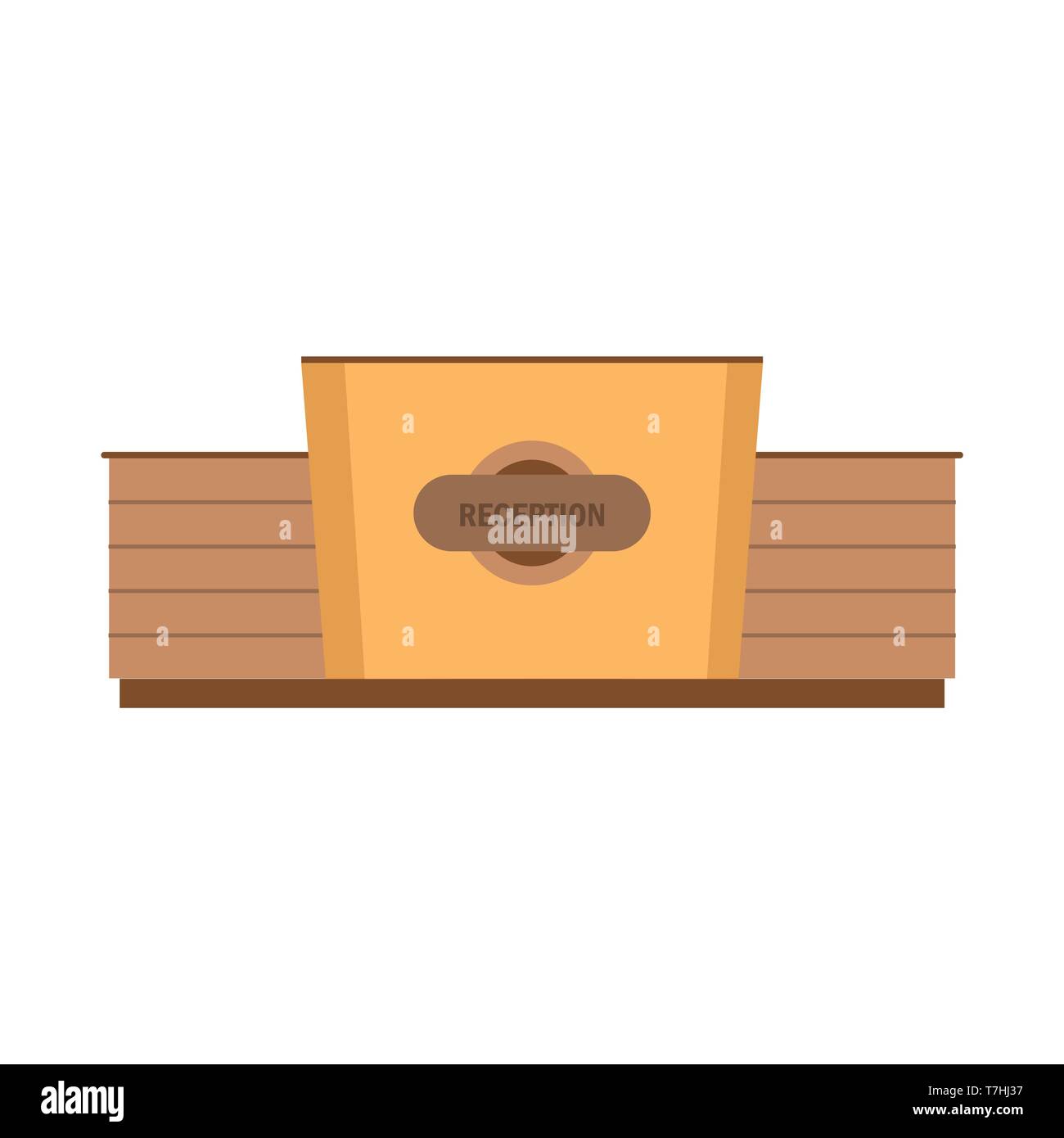 Reception desk front view vector icon. Hotel symbol office company ...