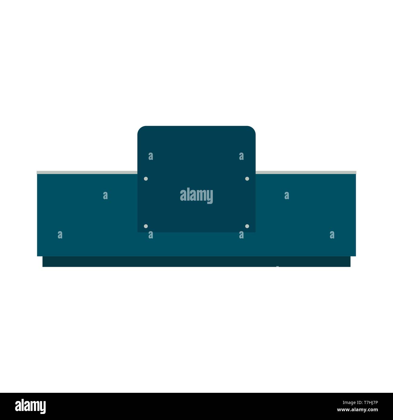 Reception desk front view vector icon. Hotel symbol office company ...