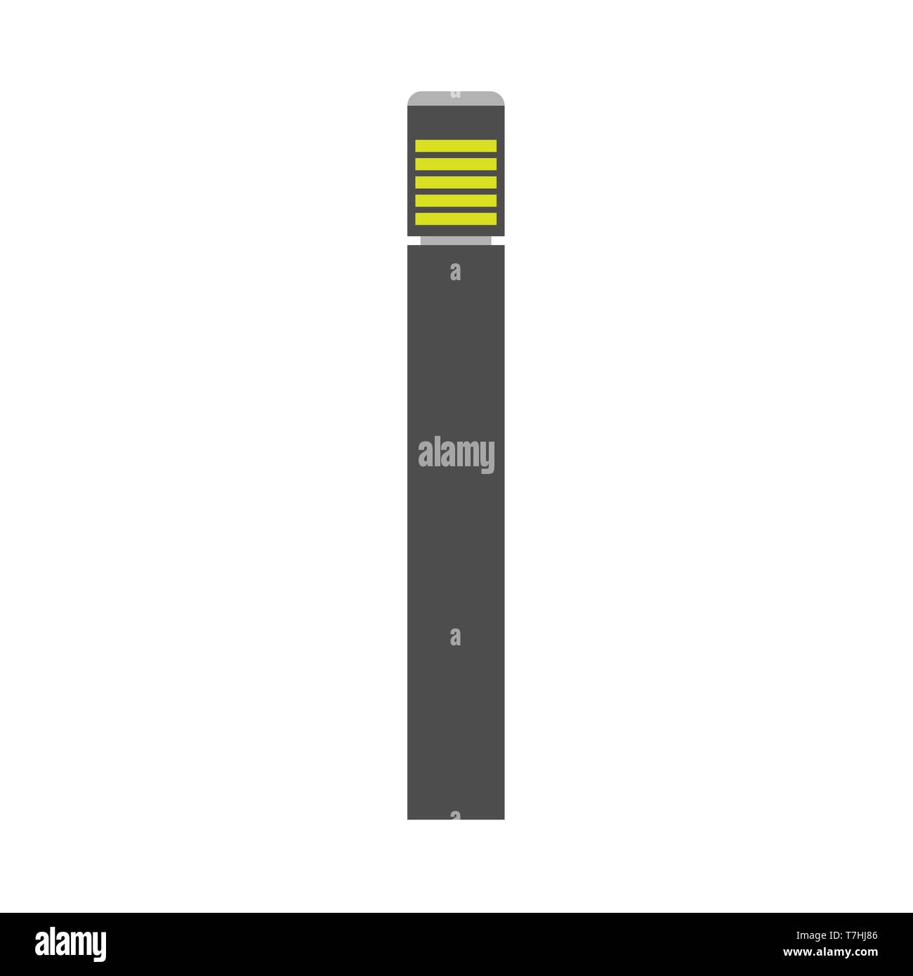 Outdoor lamp object electric sign flat street element. Vector metal ...