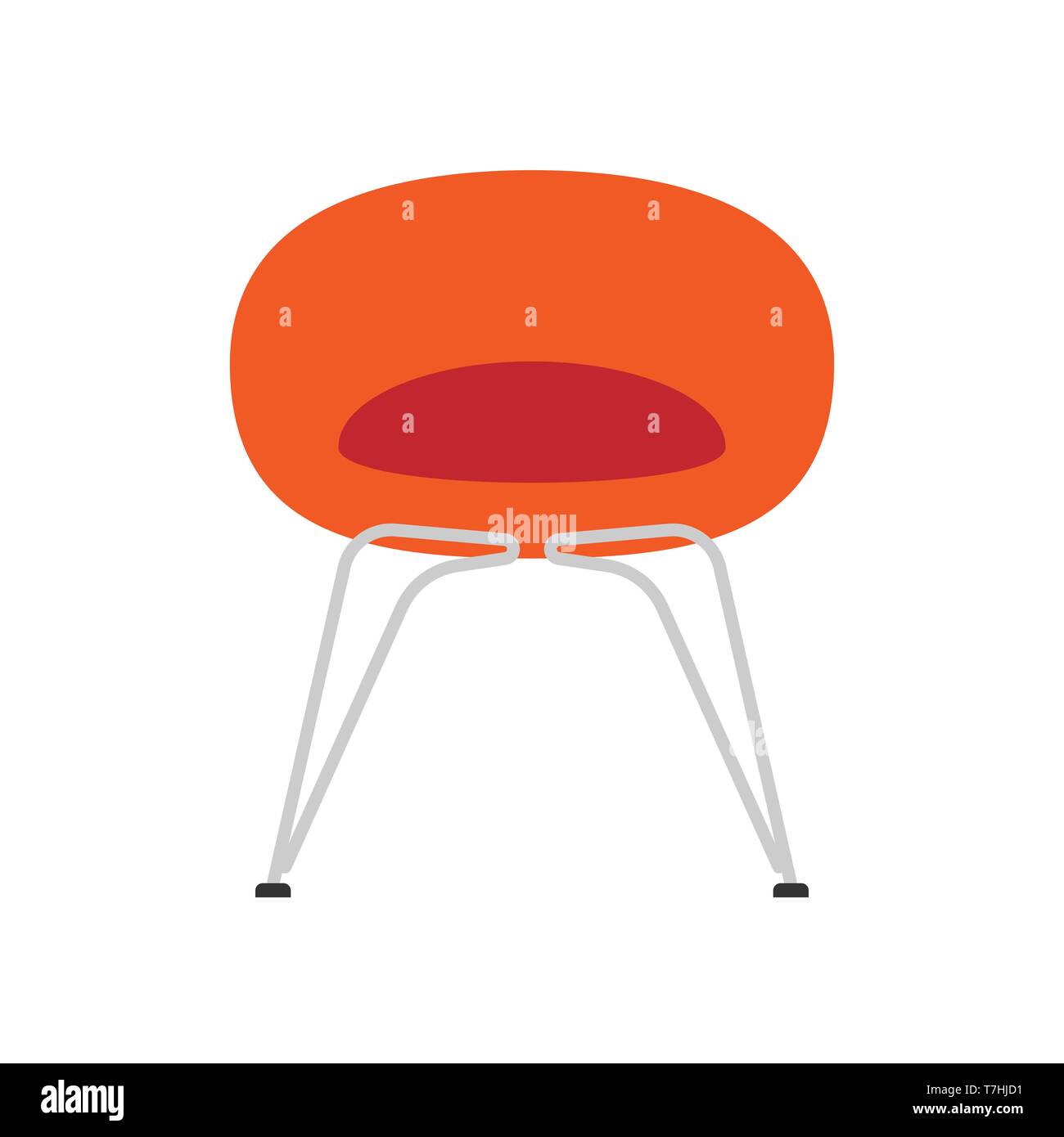 Chair restaurant front view vector icon illustration. Design furniture ...