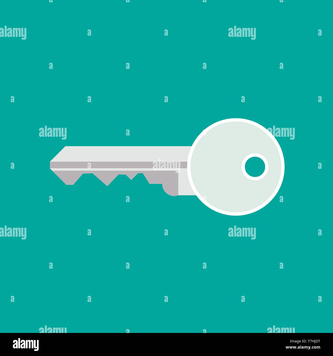Key door vector safety icon. Protection secure house shape closeup ...
