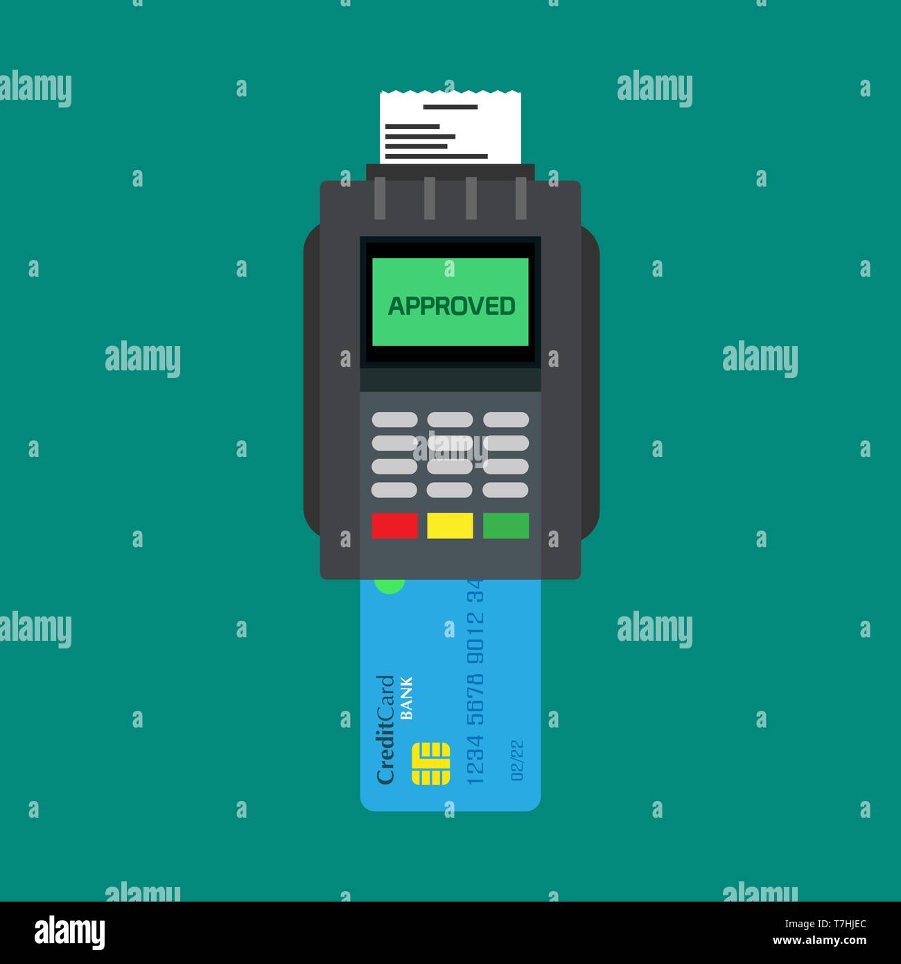 Credit card reader banking paying device atm vector icon top view ...