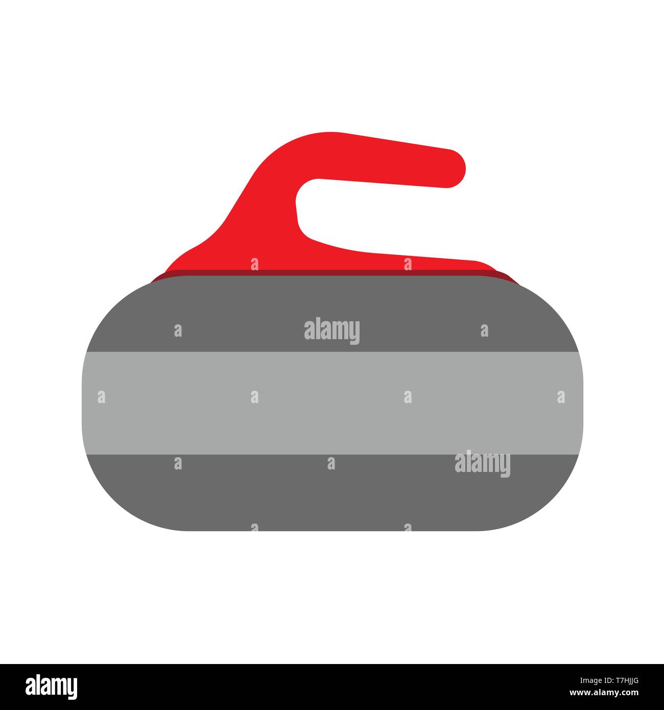 Curling stone red isolated equipment ball sport vector icon. Game ...