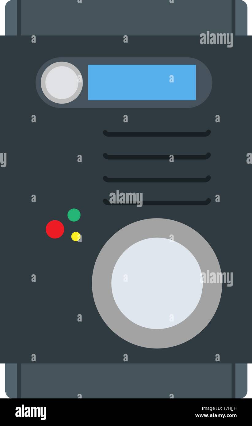 Intercom system design button bell device vector icon. Surveillance ...