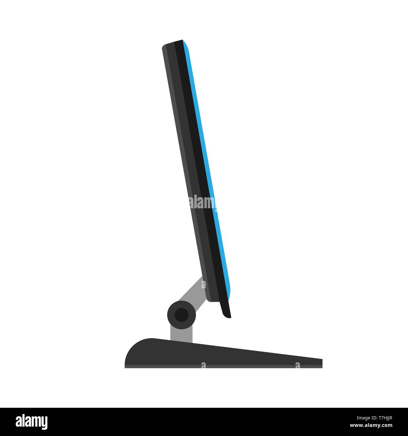 Monitor side view screen computer equipment vector icon. Electronic ...