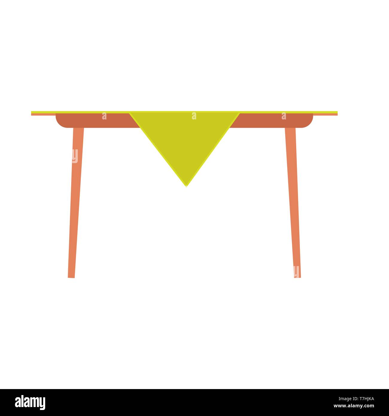 Dinner table side view vector icon. Food illustration family lunch ...