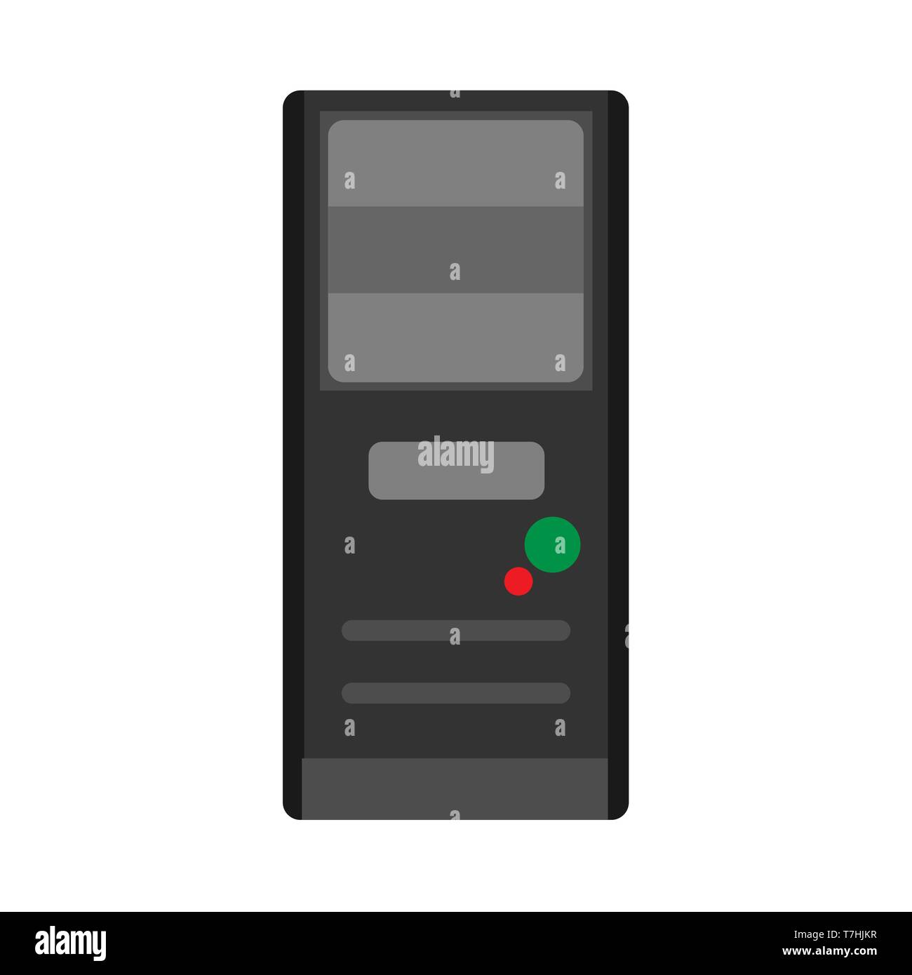 PC case tower modern office service component computer part vector icon ...