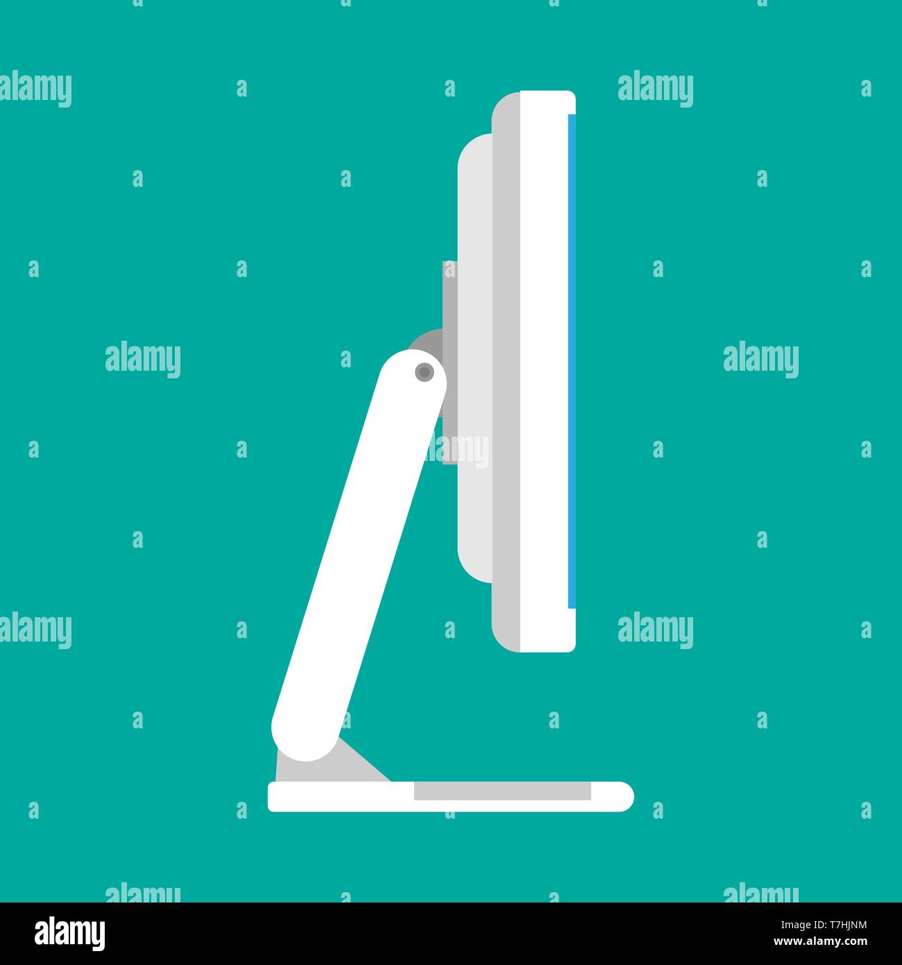 Monitor side view screen computer equipment vector icon. Electronic ...