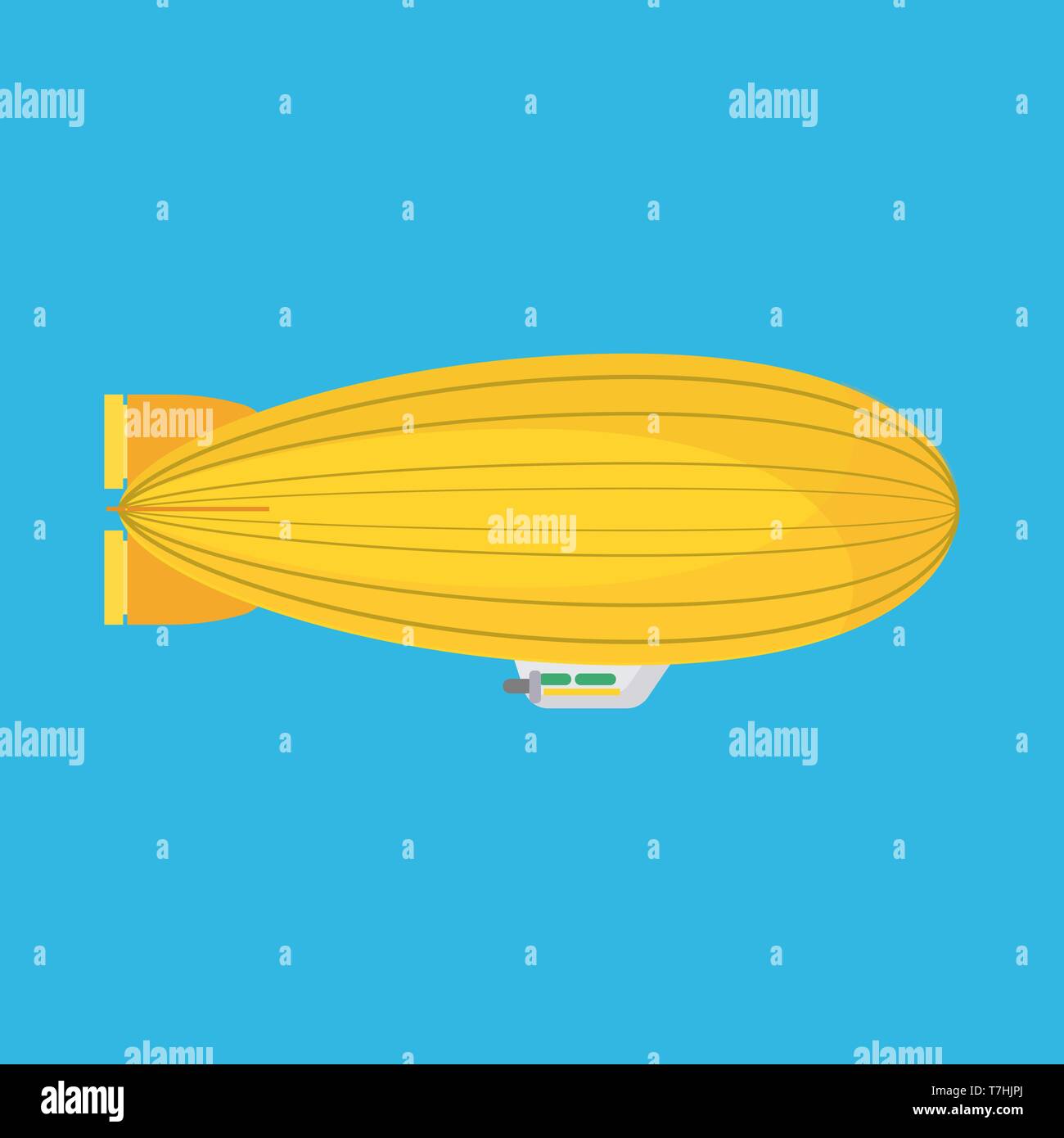 Blimp side view vector icon airship. Helium zeppelin cloud aerostat ...
