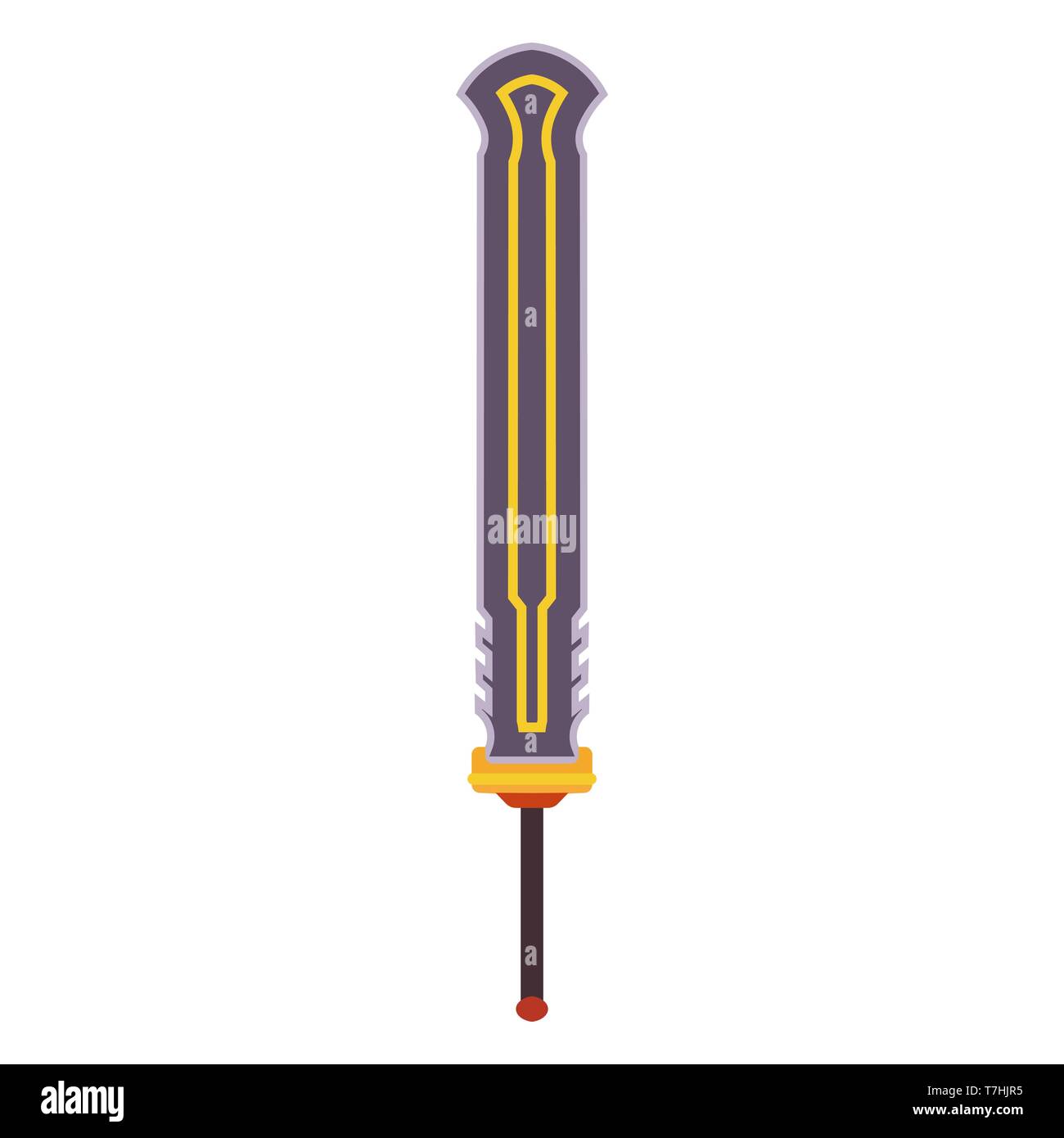 Game sword isolated vintage emblem vector icon. Fairytale power royal ...