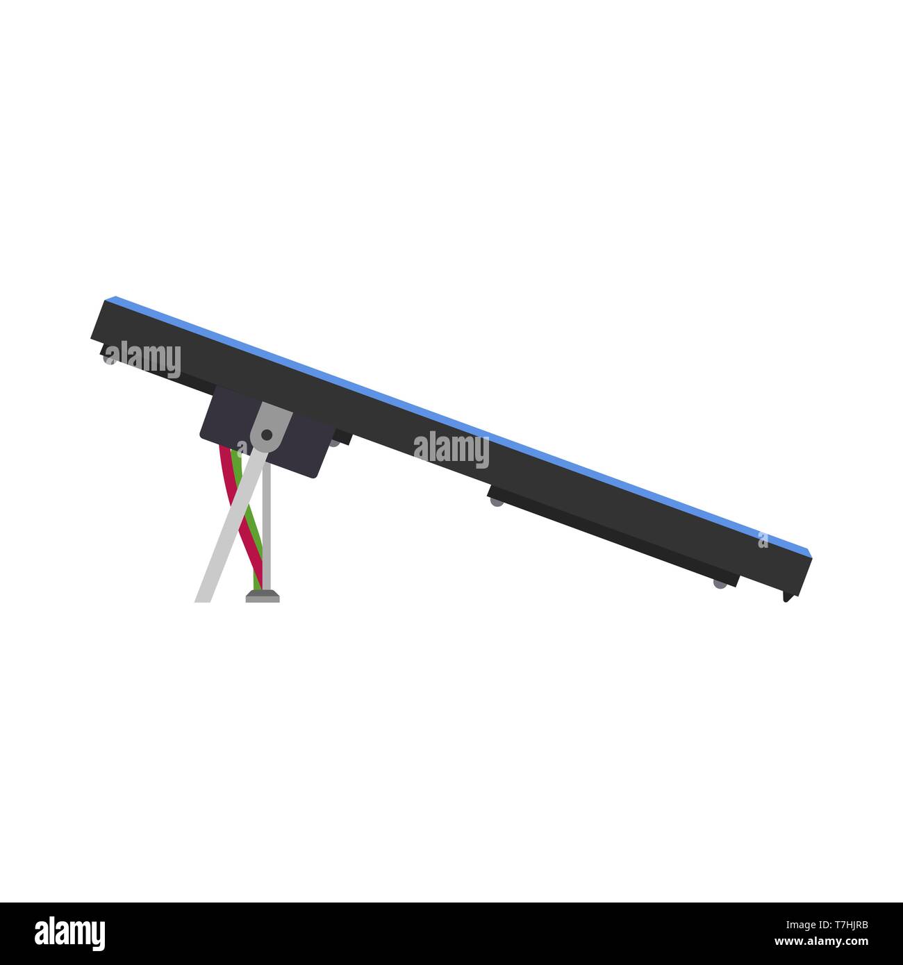 Solar blue collector electrical equipment vector icon sun panel. Energy ...