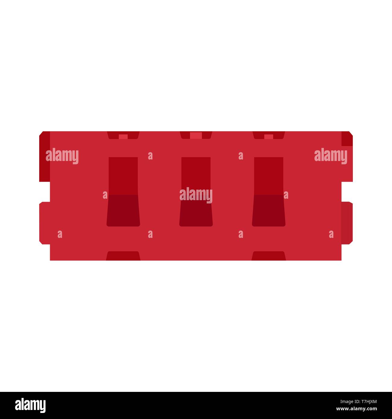 Construction barricade vector red icon sign. Barrier warning safery ...