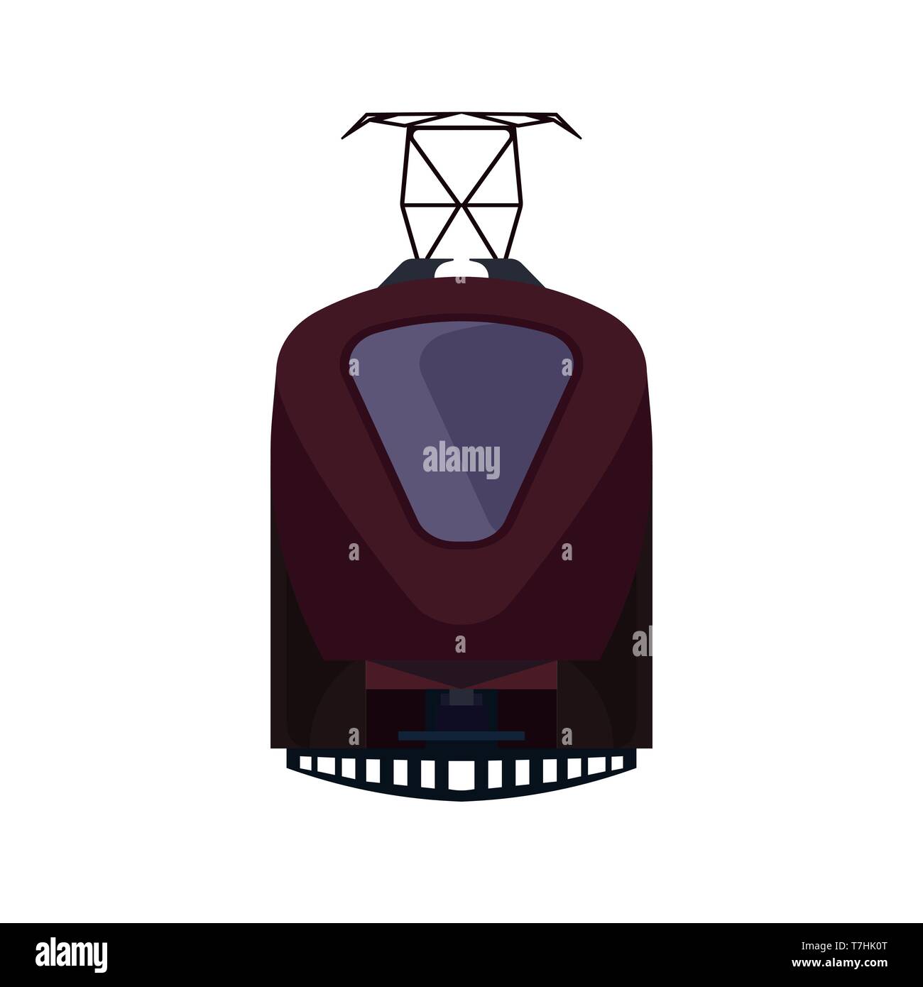 Electric train front view vector icon. Railway travel transport ...