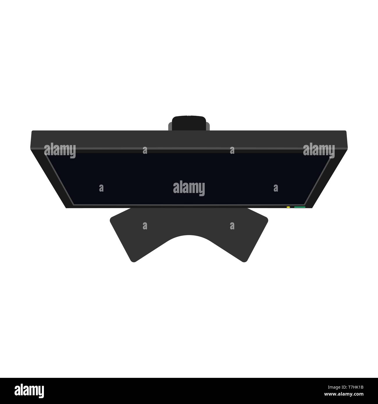 Monitor screen top view display vector icon. Above computer electronic ...
