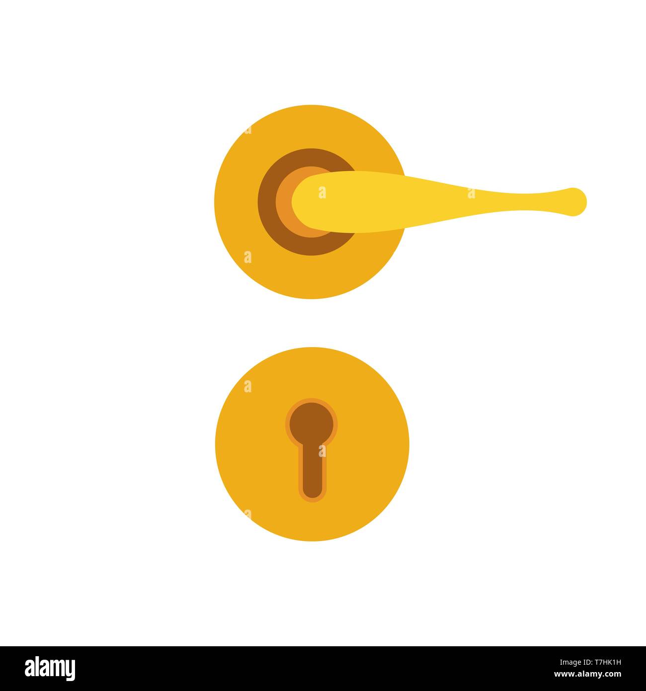 Handle door vector icon lock entrance house design. Isolated doorway interior home security room ...