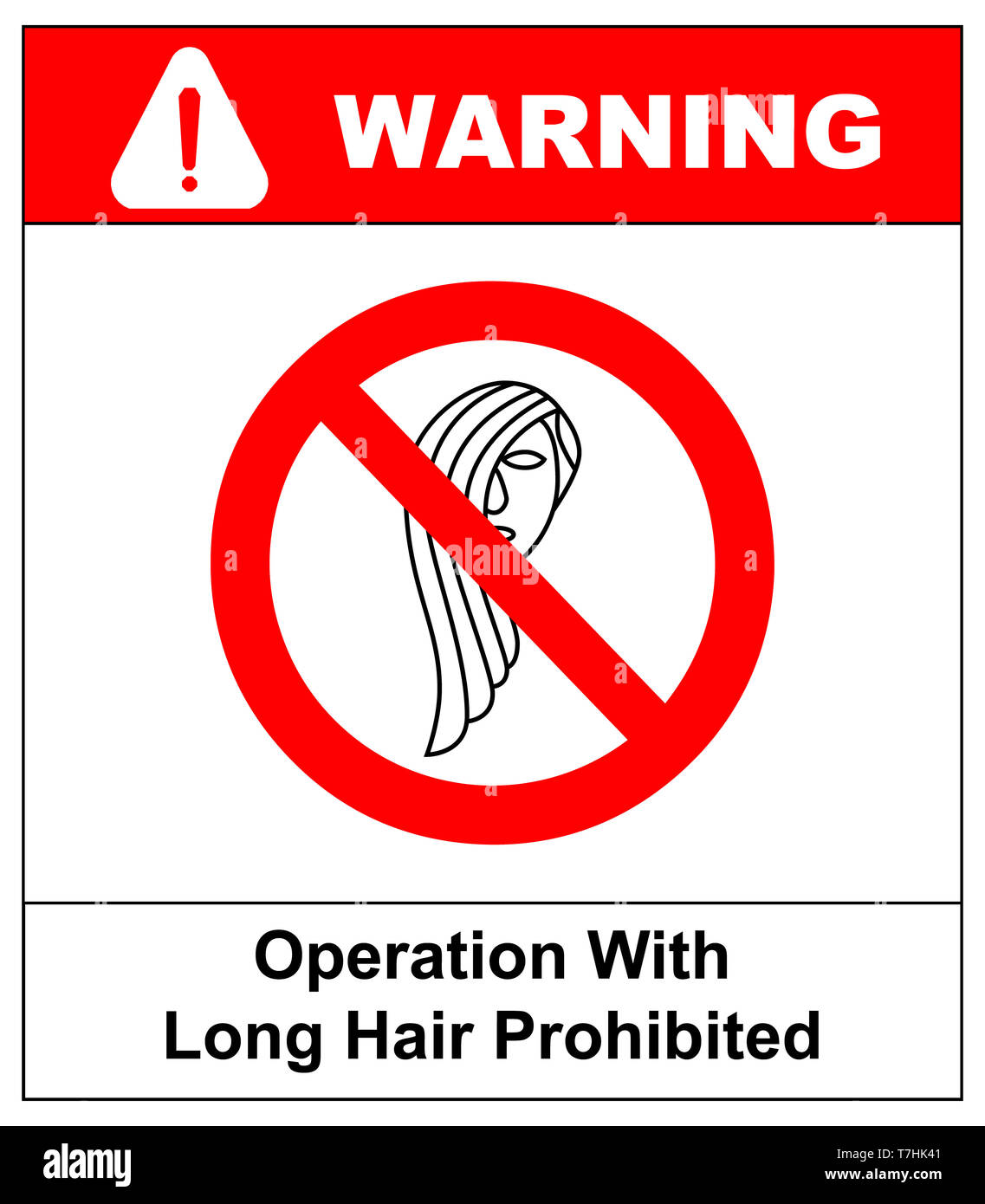 Operation with long hair prohibited sign. illustration isolated on ...
