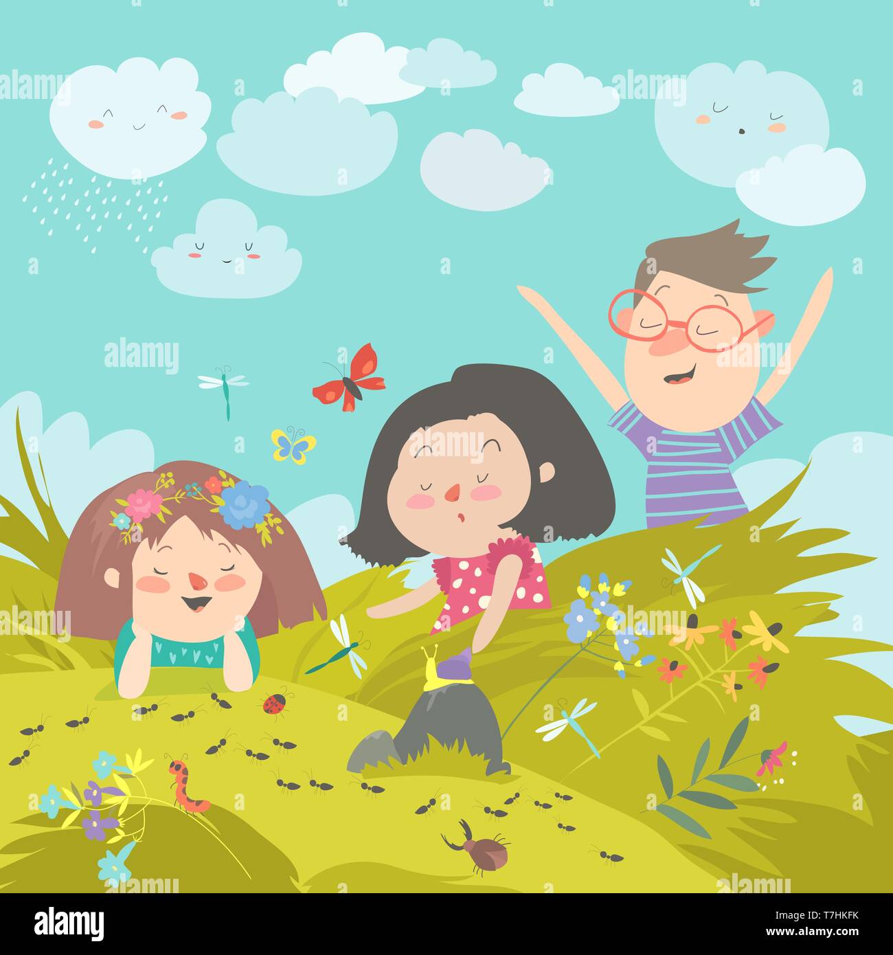 Kid look insect Stock Vector Images - Alamy