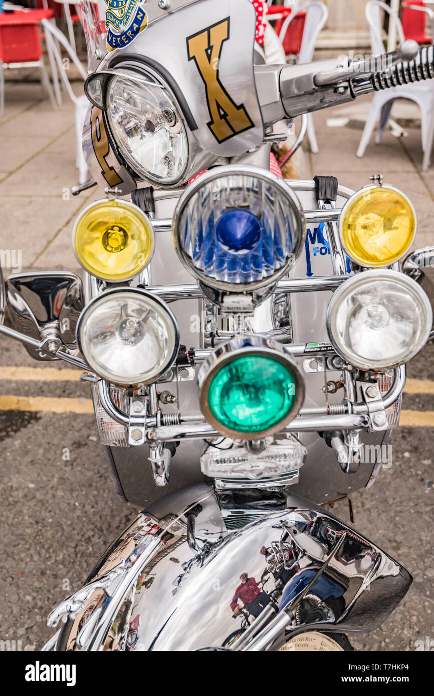 Mod scooter with multiple head lights hi-res stock photography and ...