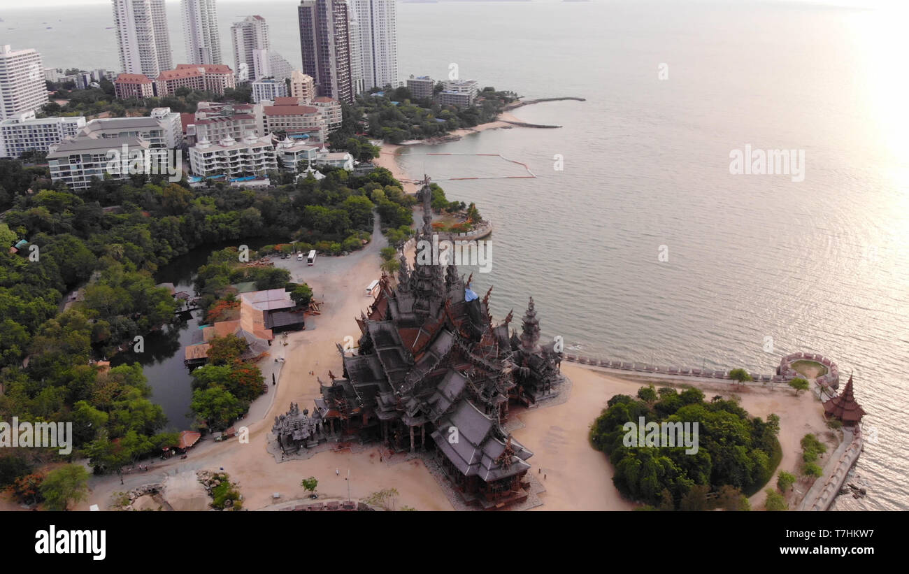 Temple of Truth in Pattaya, Thailand, top view Stock Photo - Alamy