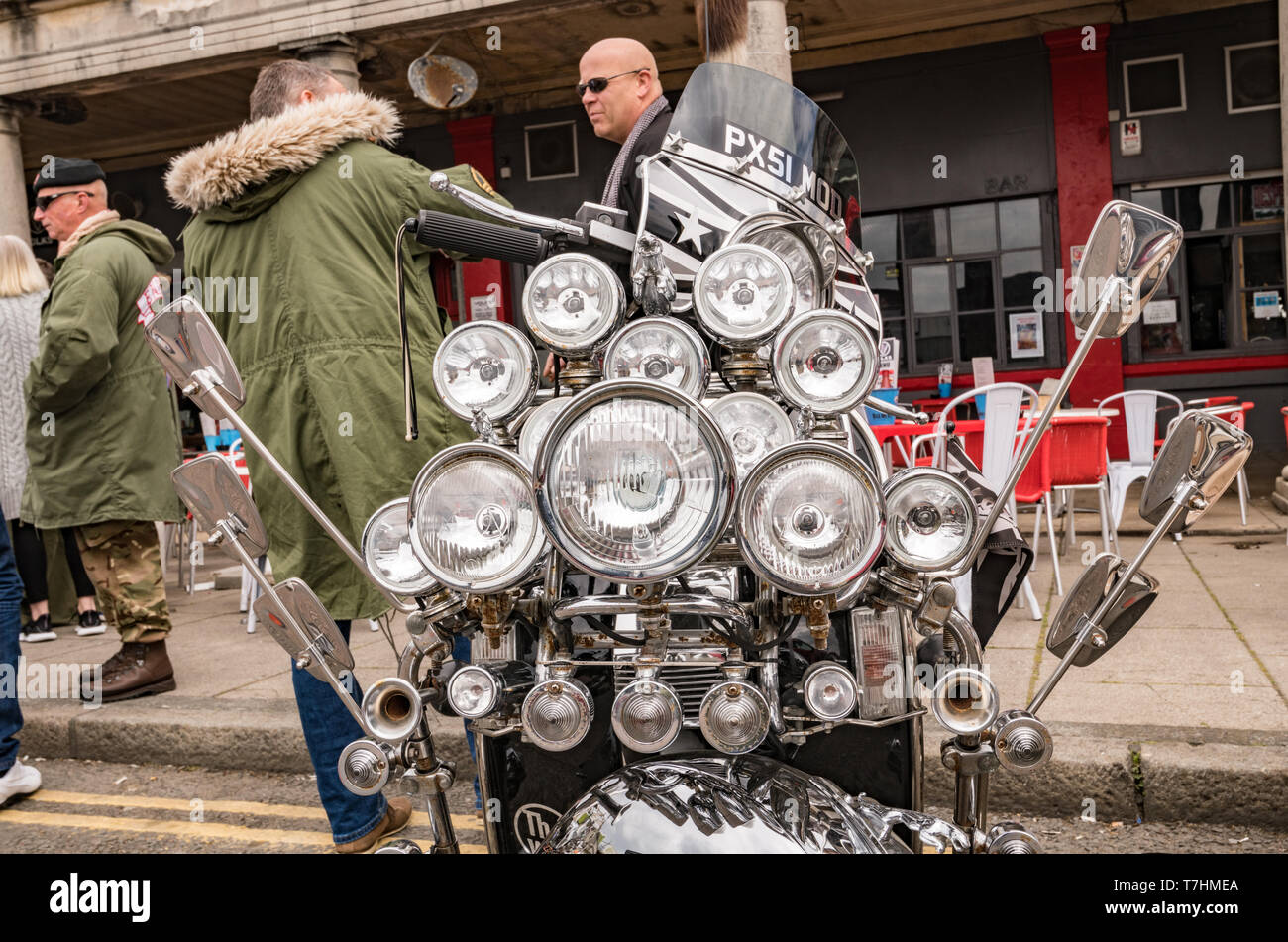 Mod scooter with multiple head lights hi-res stock photography and ...