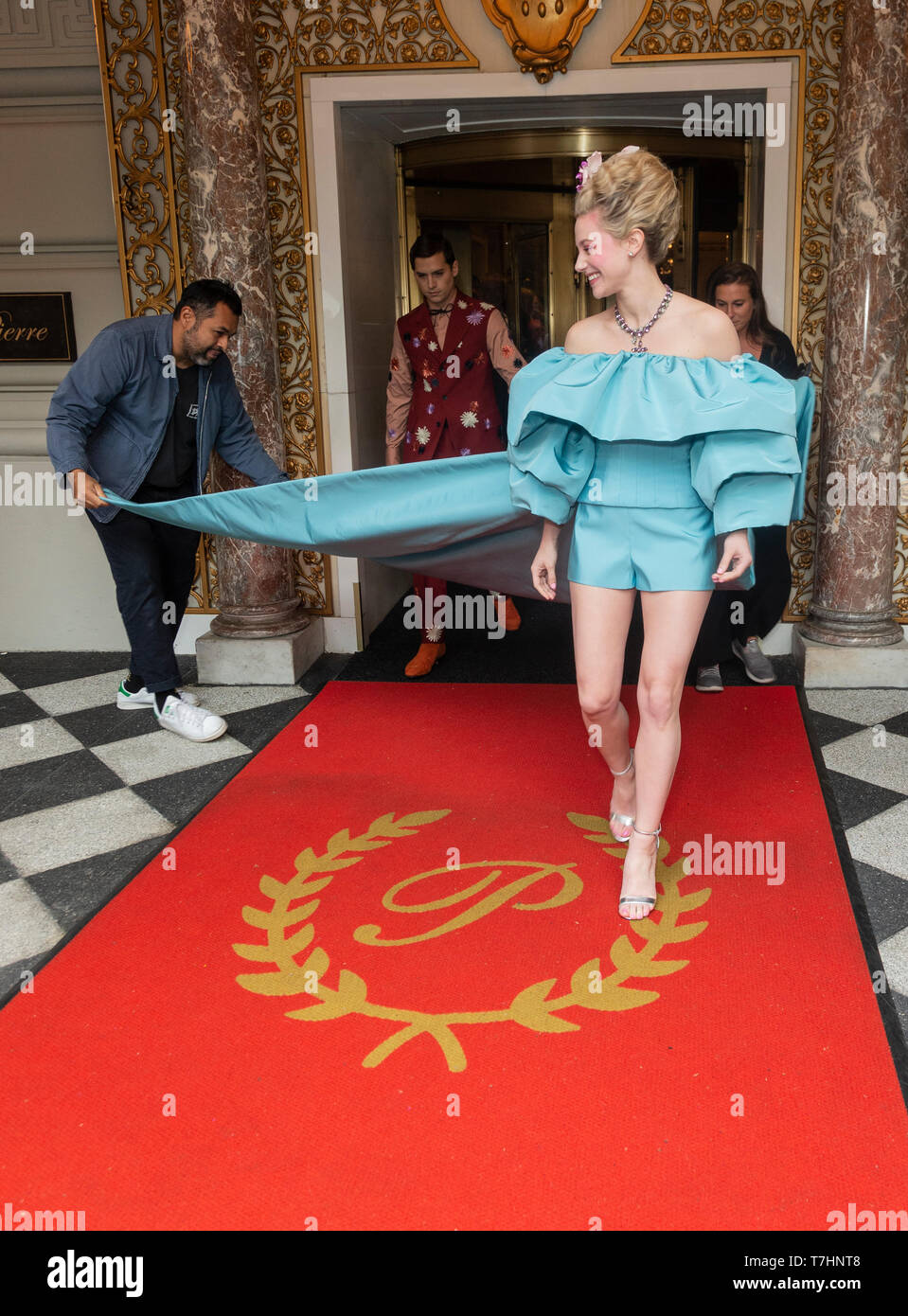 New York, NY - May 6, 2019: Cole Sprouse and Lili Reinhart wearing ...