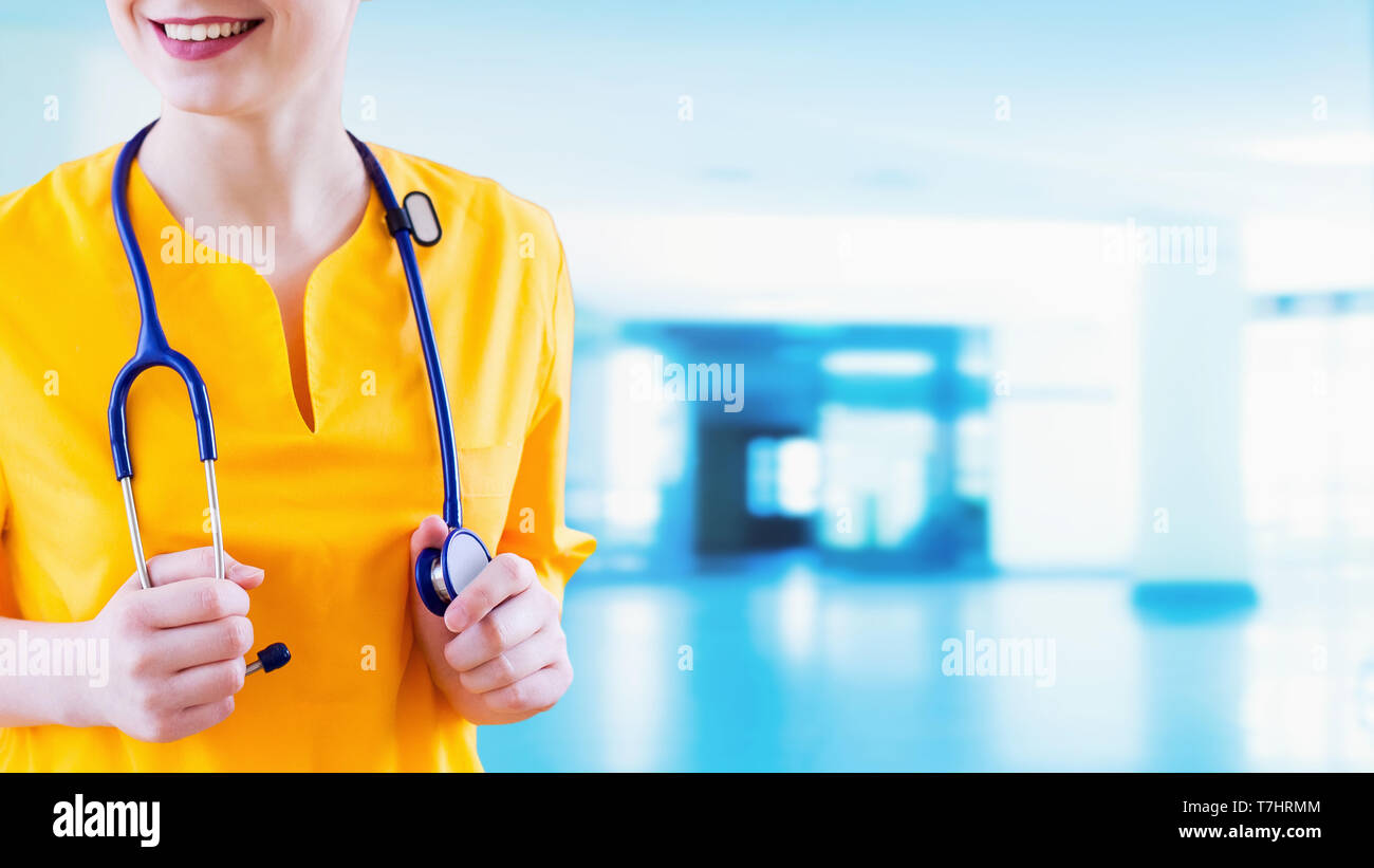 Female Doctor in the Hospital or Office. Concept Of Medical Technology ...