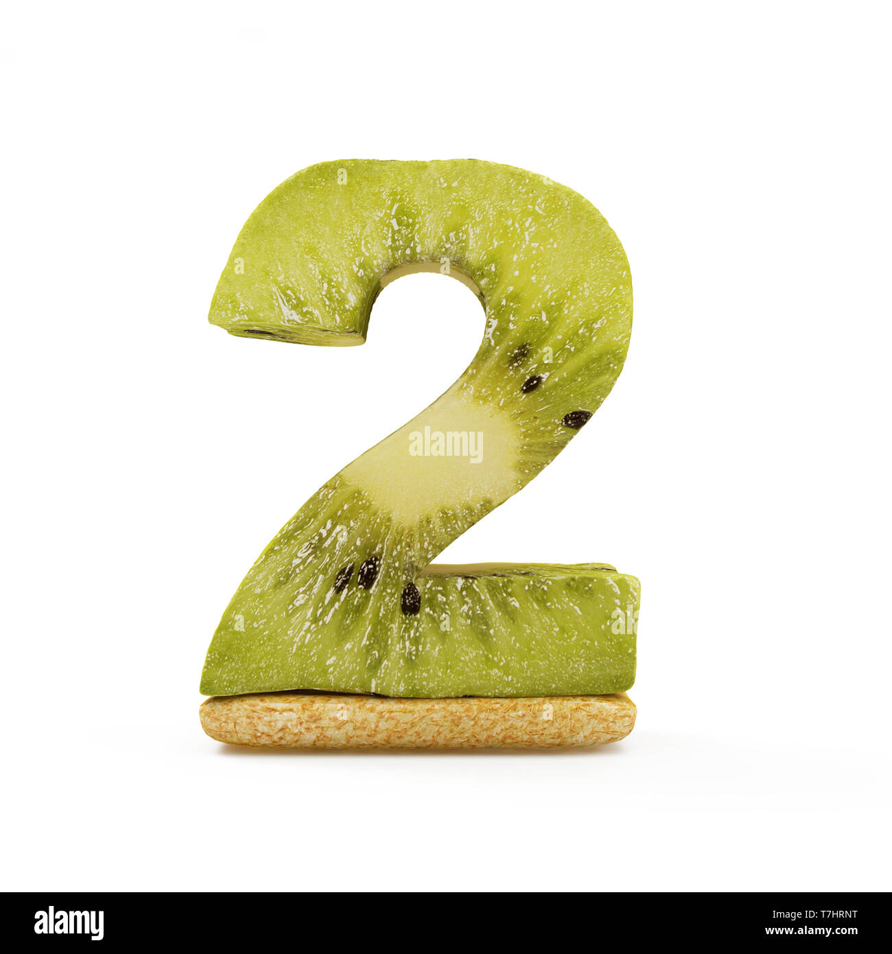 Kiwi Numbers isolated on white background (Number 2 Stock Photo - Alamy