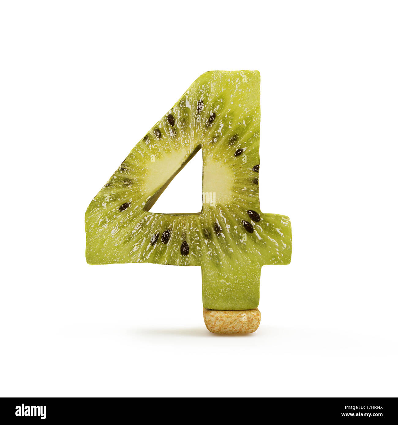 Kiwi Numbers isolated on white background (Number 4 Stock Photo - Alamy