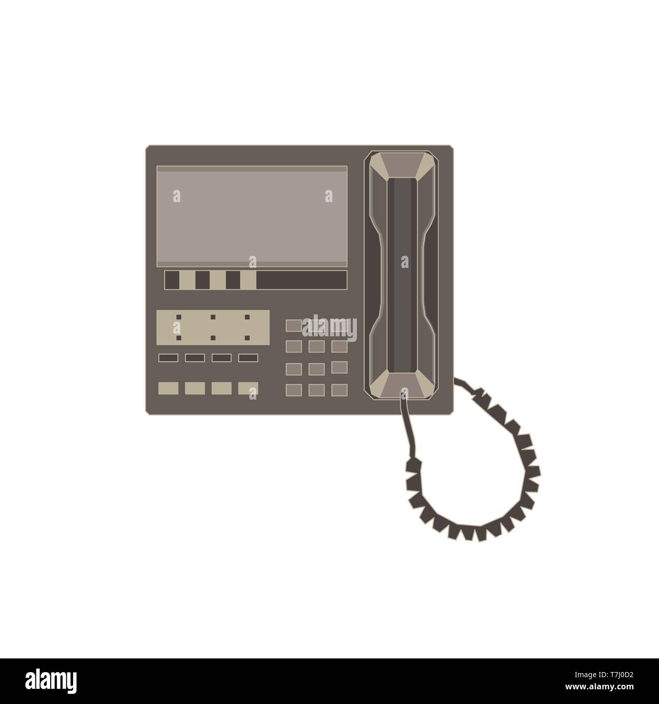 Modern telephone flat icon and vintage old retro style phone vector ...