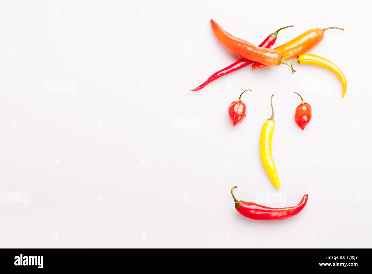 Happy chili face. Vegetable lifestyle, cooking and spicey kitchen ...