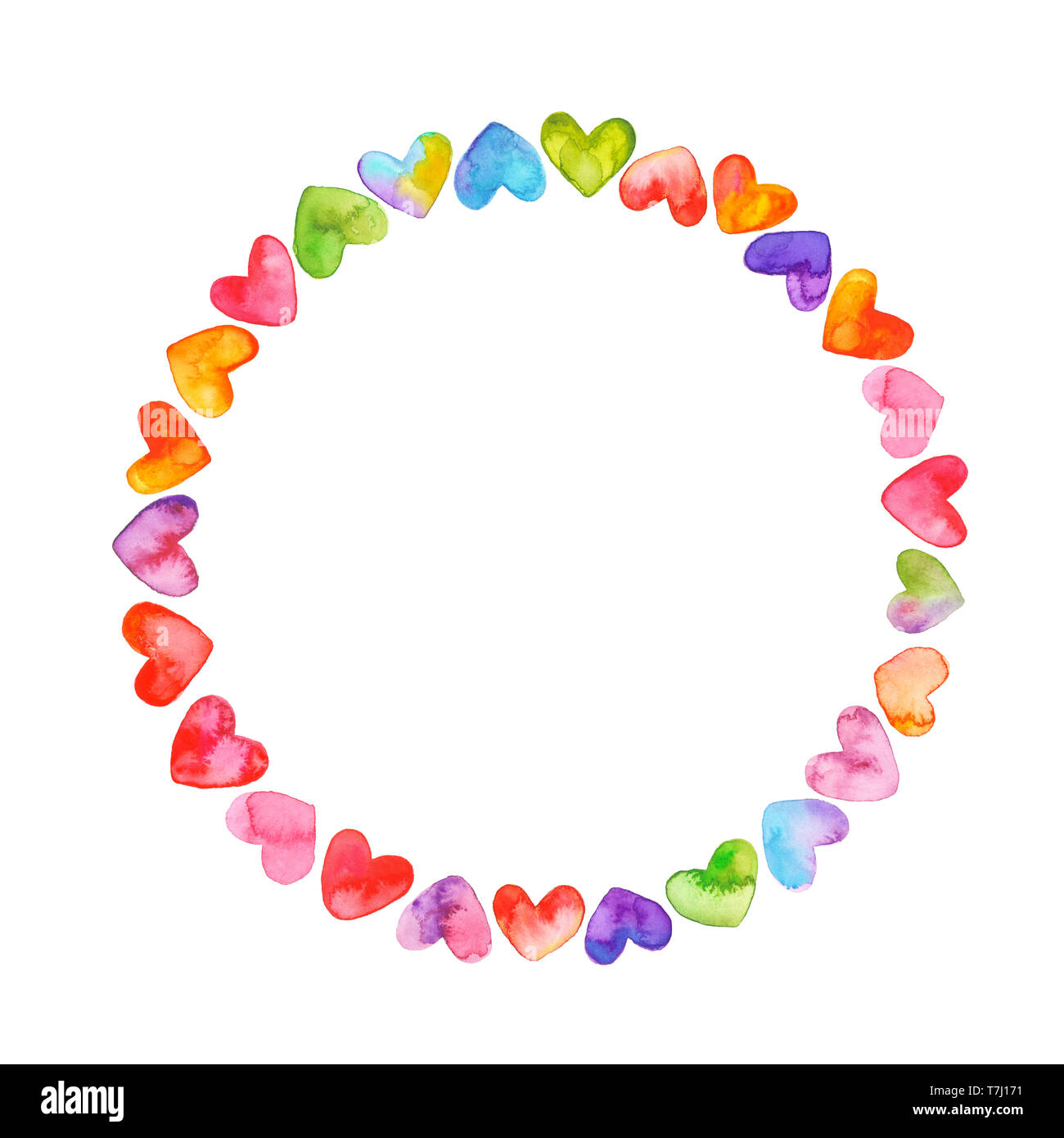Rainbow Heart Border Clip Art
