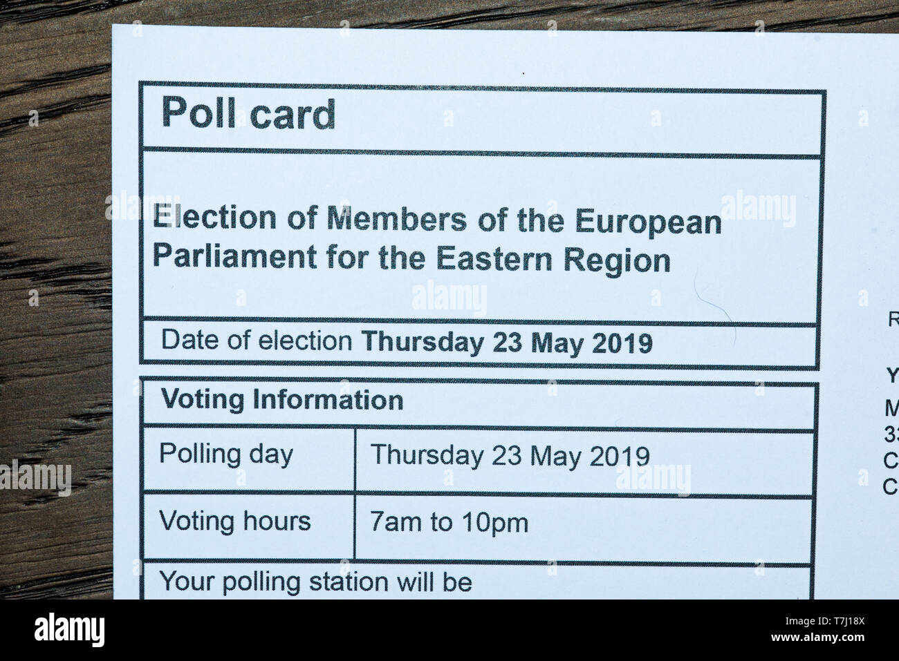 Polling card hi-res stock photography and images - Alamy