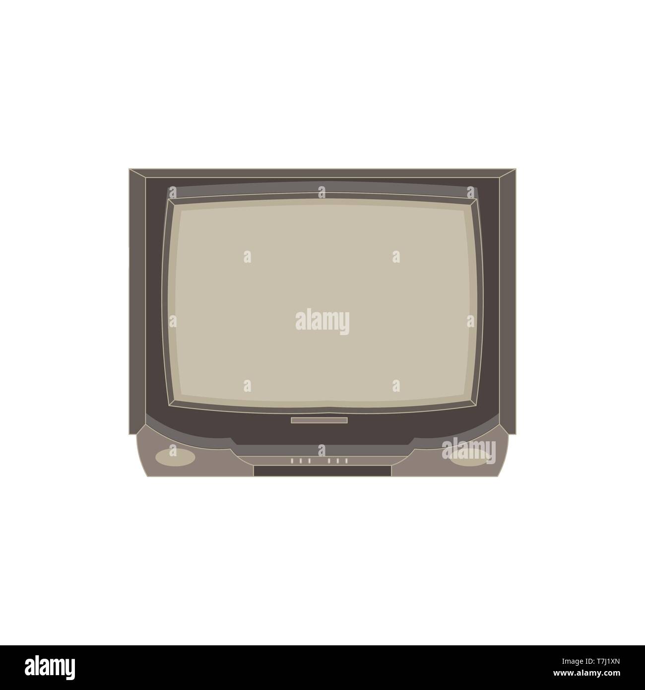 Vector retro tv flat icon isolated. Vintage television front view ...