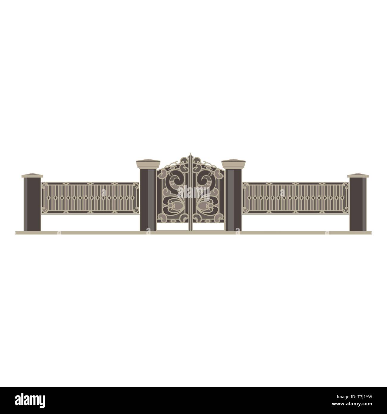 Decorative metal garden gate Stock Vector Images - Alamy
