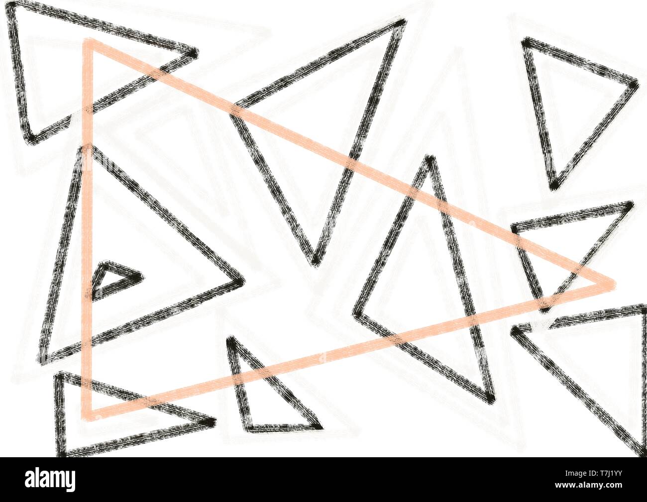 Triangle oil modern contemporary painting. Abstract illustration Stock ...