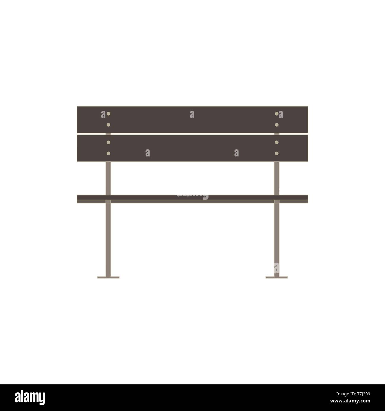 Vector bench flat icon isolated. Street wooden city design illustration ...